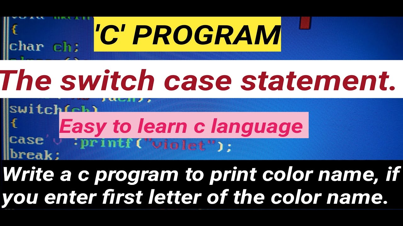 #The switch case statement || print color name if you enter first ...