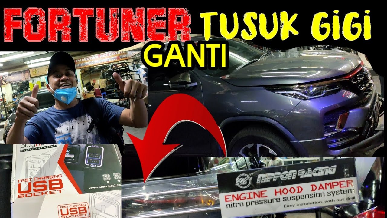 ENGINE HOOD DAMPER FORTUNER 2021,👉🇮🇩🇮🇩 JUOSS TANPA TUSUK GIGI 😃 - YouTube