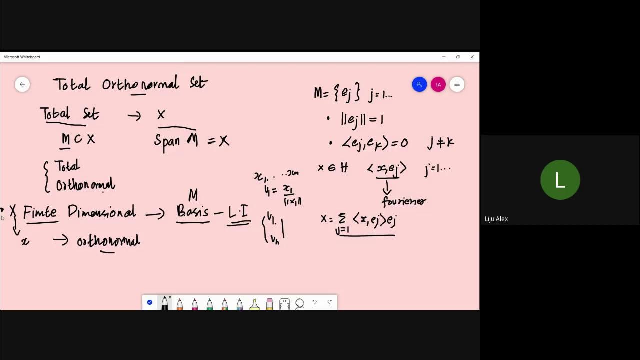 Live session Functional Analysis 17112020 total orthonormal sets - YouTube