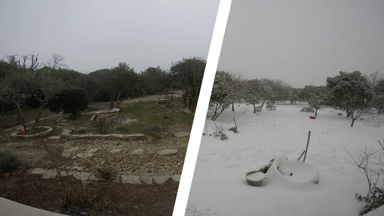 TIME LAPSE NEIGE de 0 à 20 cm de neige en 1:40 🌨 - YouTube