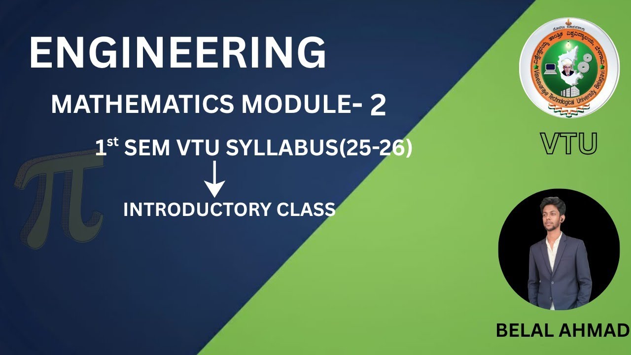VTU Engineering Mathematics||M-1||1BMATS Module-2||Introductory class ...