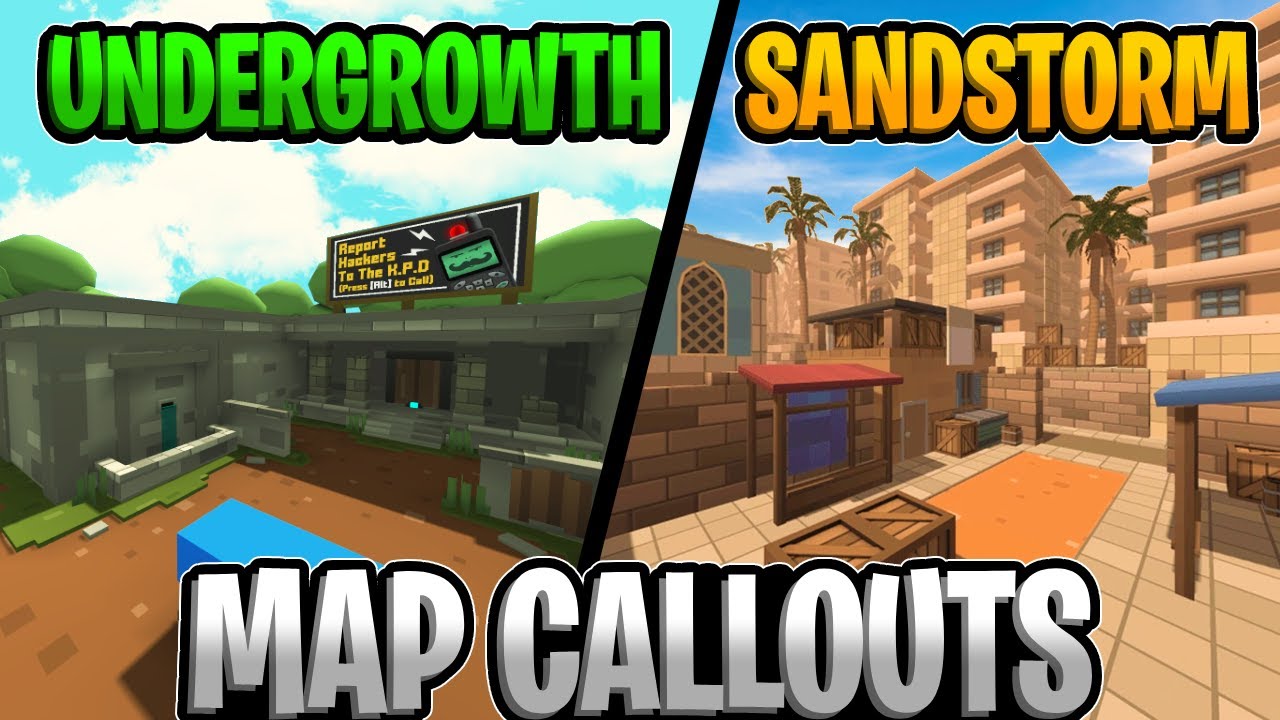 Krunker All Map Callouts For Sandstorm & Undergrowth - YouTube