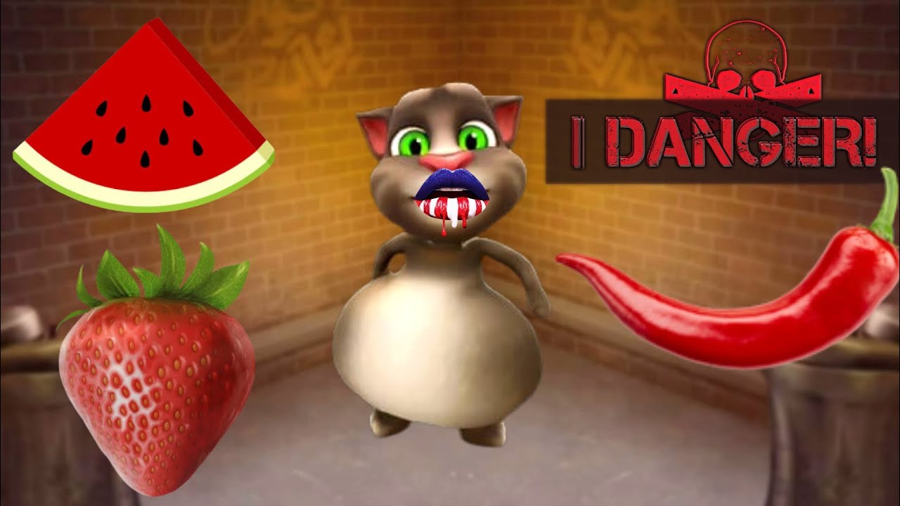 Talking tom funny watermelon mirchi strawberry comedy video - YouTube