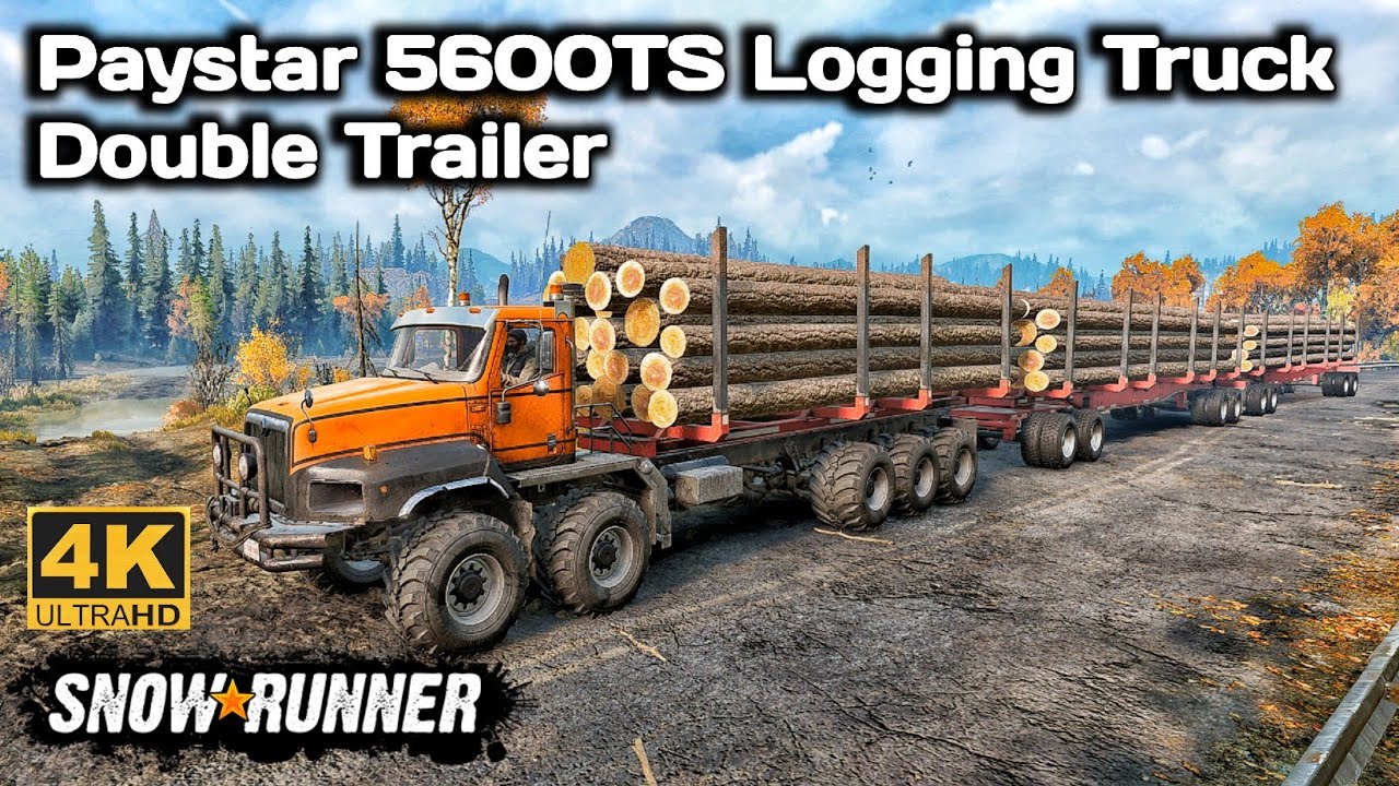 Paystar 5600TS Logging Truck Double Trailer In SnowRunner Season 14 ...