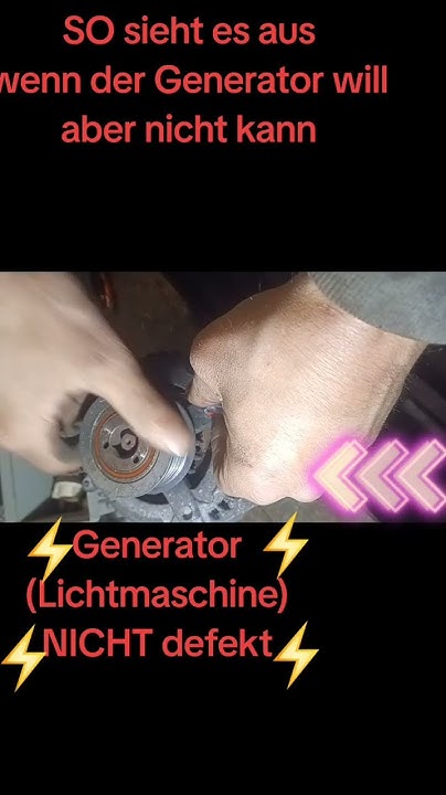Generator lichtmaschine freilauf defekt. SO wird kein Strom erzeugt - YouTube