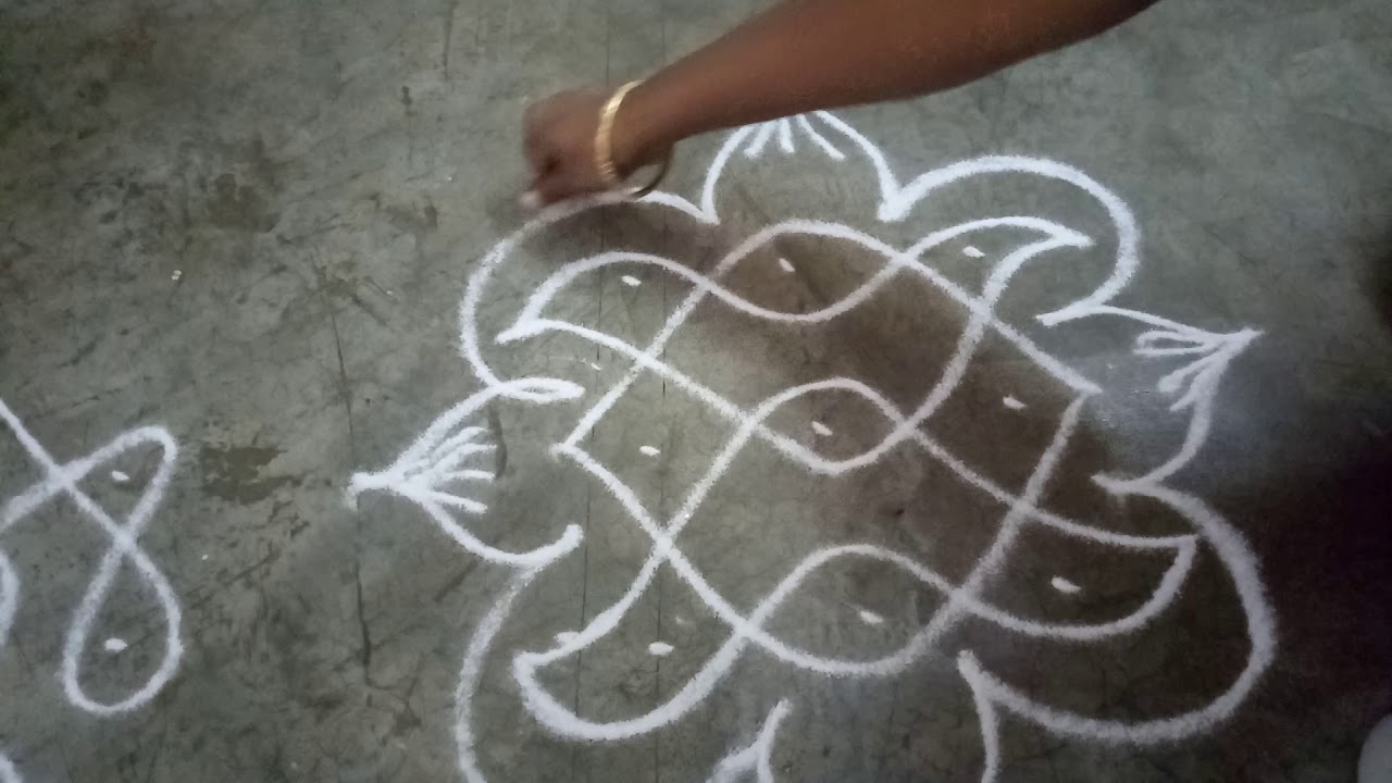 Very simple kolam design - YouTube