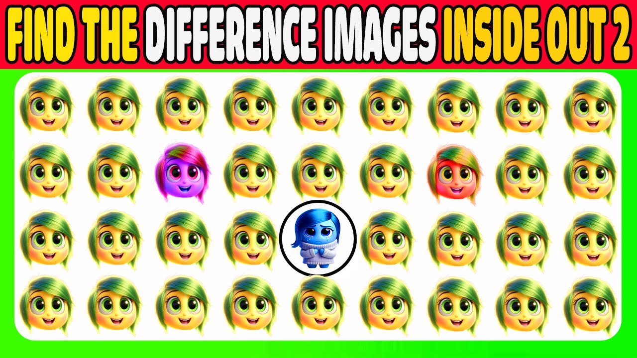 find the difference images -Inside Out 2 ,Edition! || Easy, Medium ...