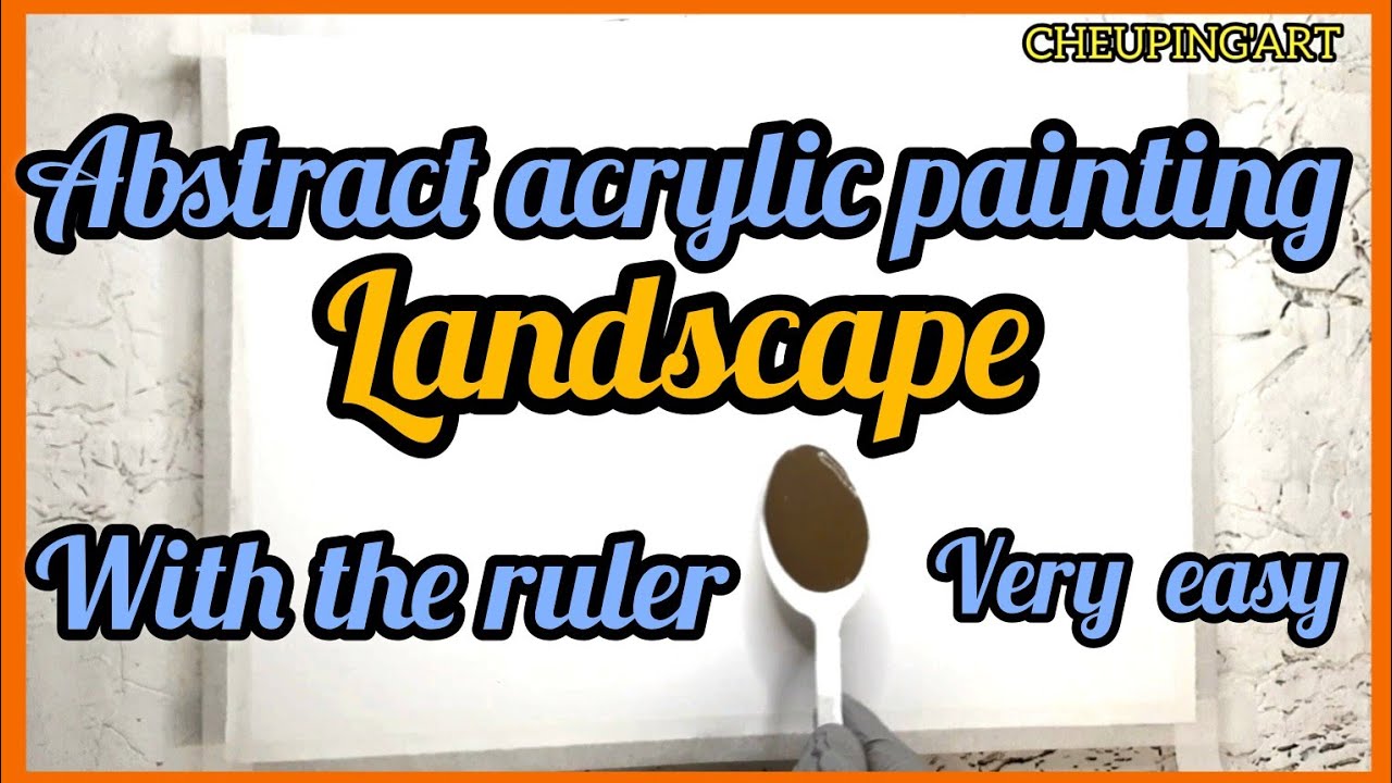 Abstract acrylic painting landscape with the ruler, step by step |#art ...