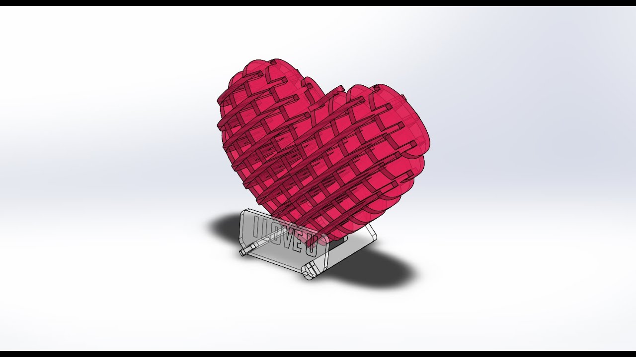 3d heart puzzle - solidworks timelapse - YouTube