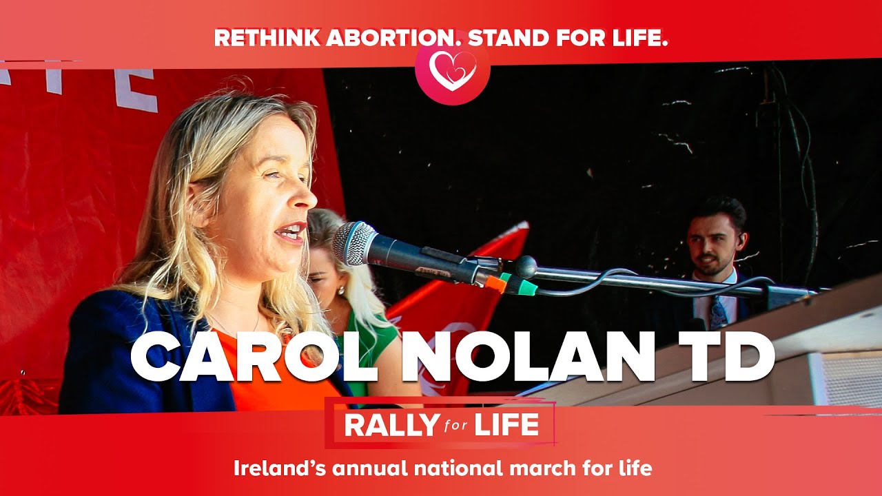 Independent TD, Carol Nolan, speaking at the All Ireland Rally for Life ...
