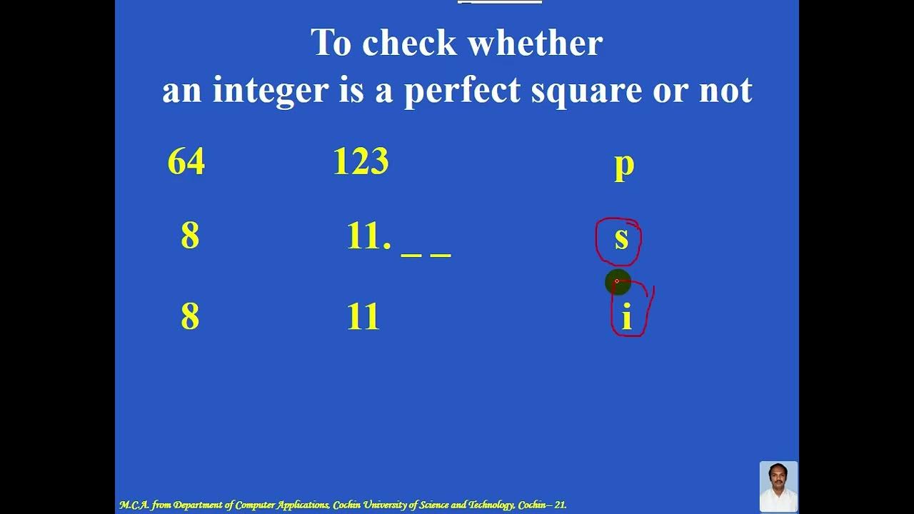 Python Program To Check Whether A Number Is A Perfect Square Or Not Youtube