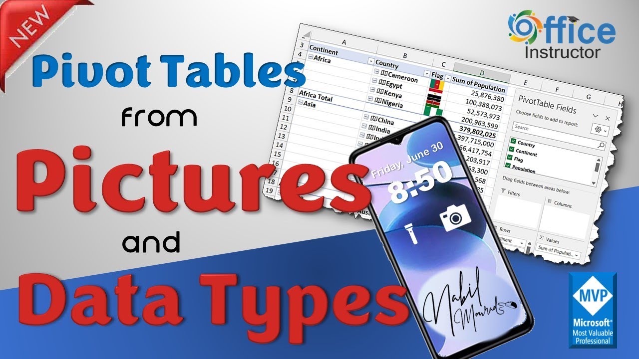Pivot Tables From Data Types And Pictures New In Excel YouTube Pivot Tables From Data Types And Pictures New In Excel YouTube