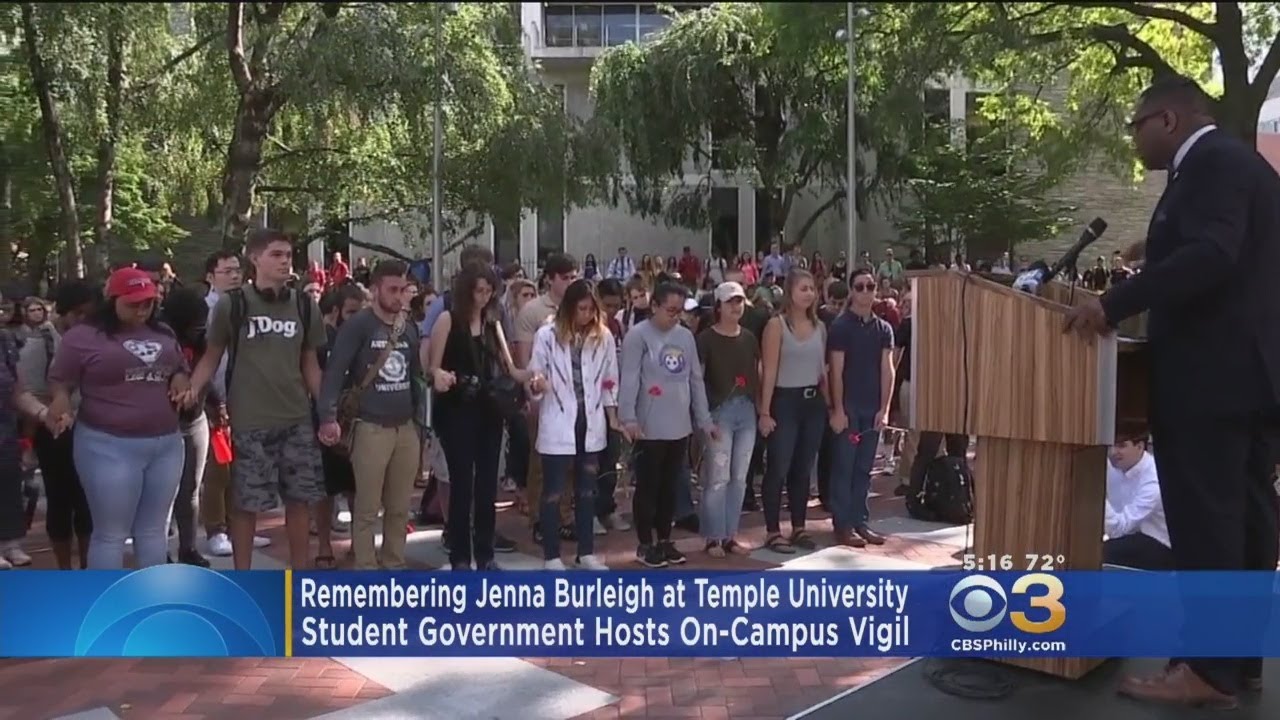 Temple Students Hold Vigil For Jenna Burleigh - YouTube