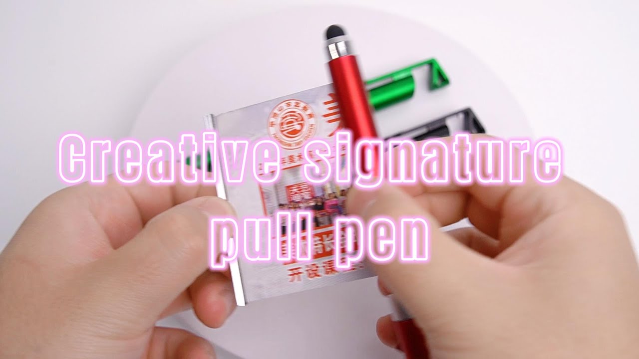 2023 Custom Logo Pull Out Banner Pen Scroll Pen for Promotion - YouTube