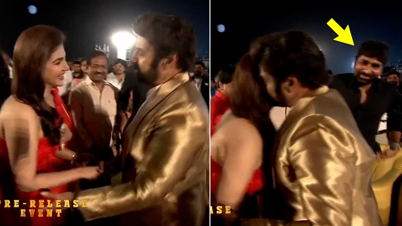 Balakrishna Kissed Heroine Honey Rose at Veera Simha Reddy Pre Release ...