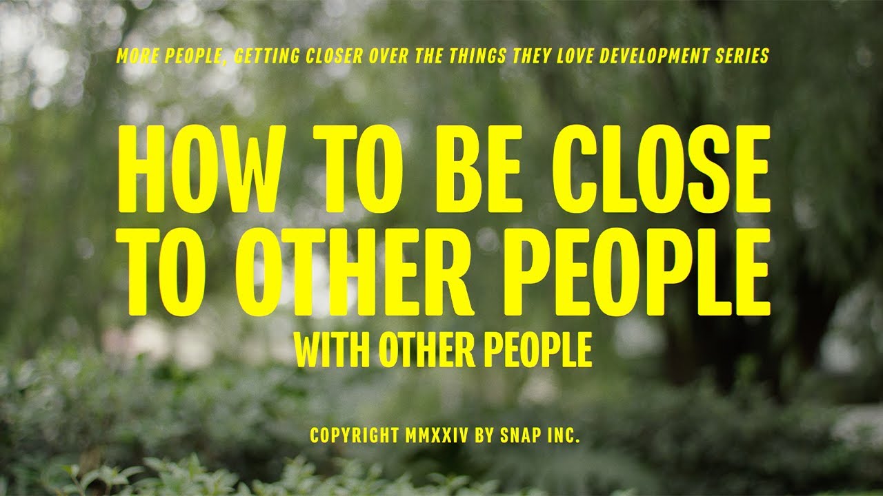 How to be Close to Other People, With Other People - YouTube