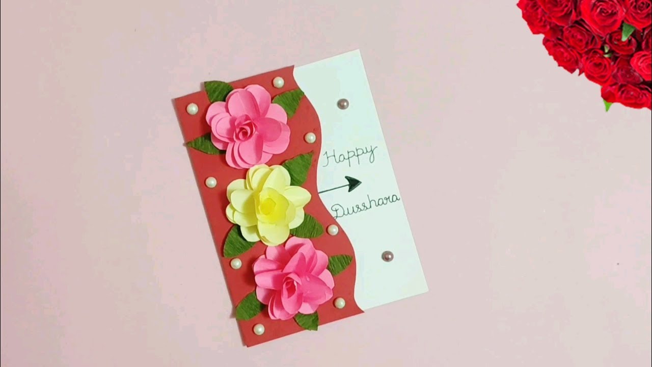 Hand made greeting card for dussehra / dasara card / dusshera card ...