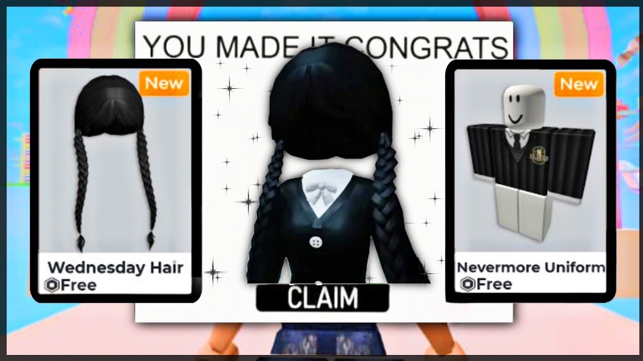 GET WEDNESDAY ADDAMS IN ROBLOX | ACTUAL FREE ITEMS - YouTube