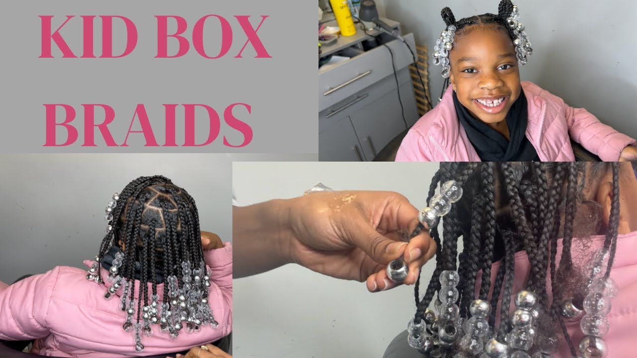 Box braids on natural hair with BEADS + HOW TO APPLY BEADS +bead trick ...