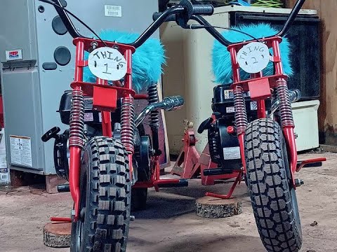 Custom double mini bike build - YouTube