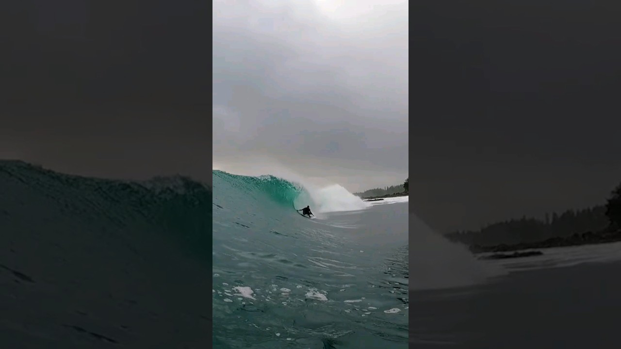 Backside Barrel During Historic Swell In Canada - YouTube