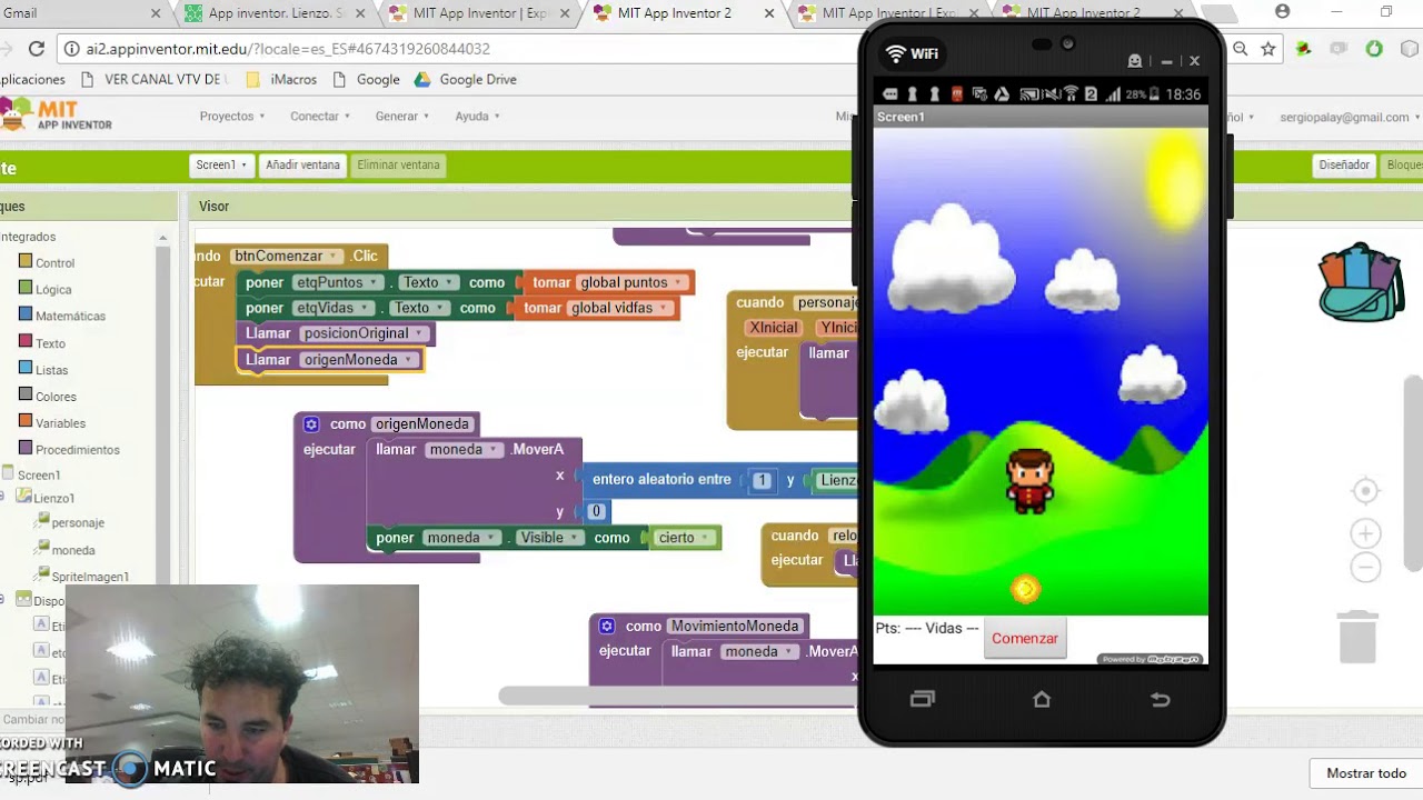 Movimiento de Personajes (Sprite) en App Inventor 2 - Parte 2 - YouTube