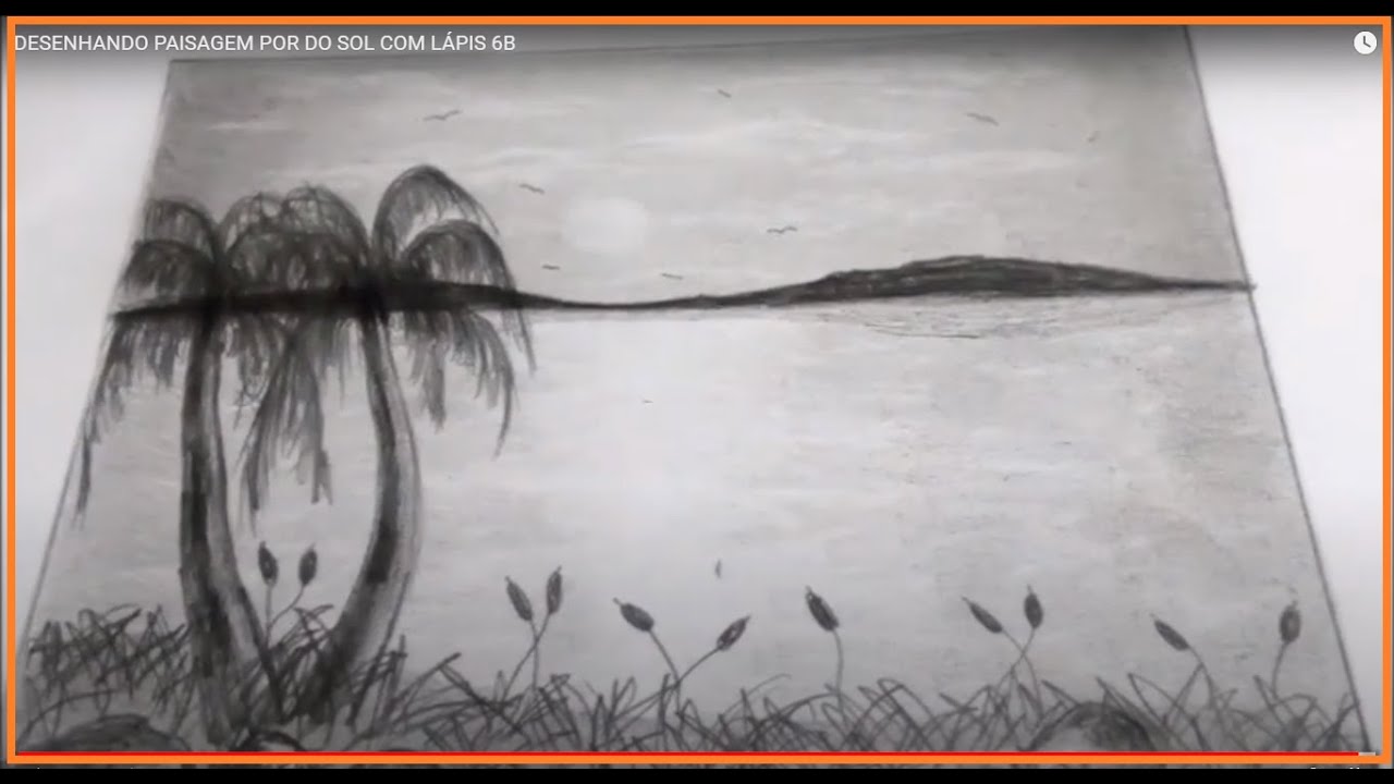 DESENHANDO PAISAGEM POR DO SOL COM LÁPIS 6B - YouTube