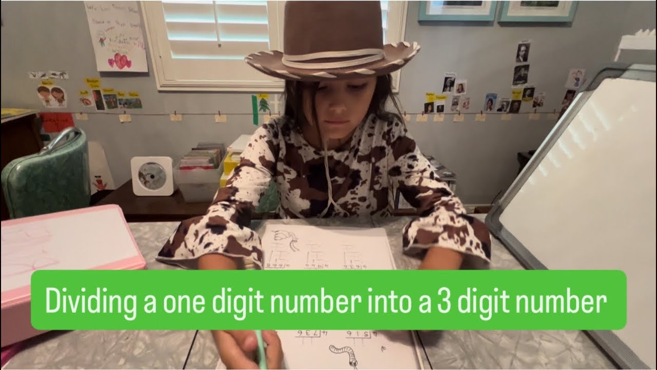 How to divide a one digit number into a three digit number Third Grade ...
