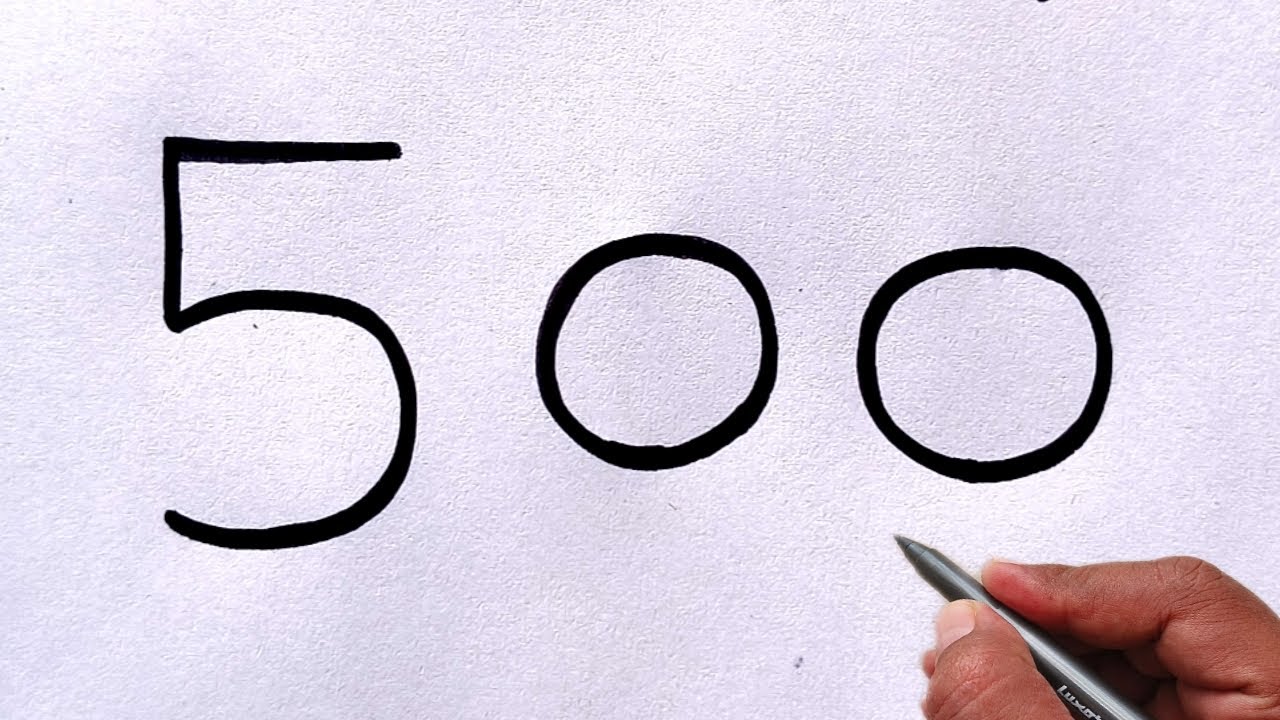 How to Draw Easy Cow From Number 500 | Number Drawing - YouTube