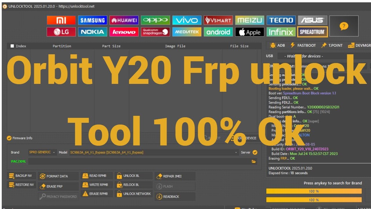 orbit Y20 FRP Remove unlock tool 100% working - YouTube