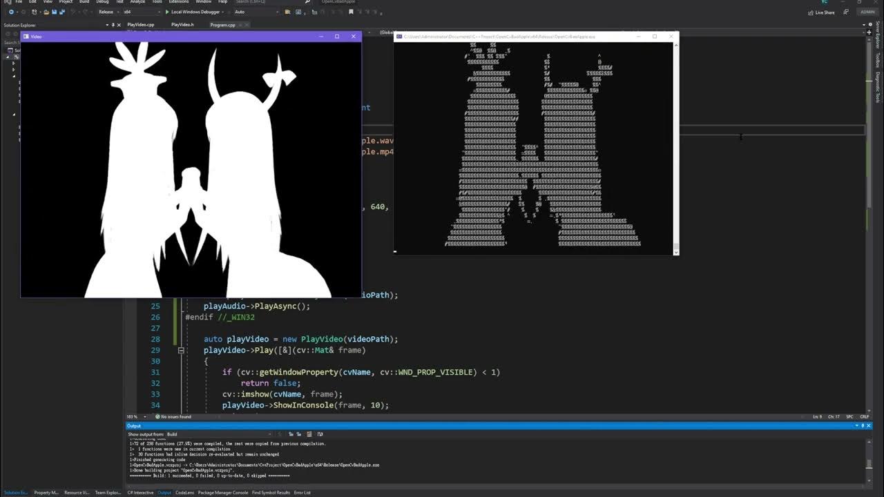 Play Bad Apple in C++ Console - YouTube