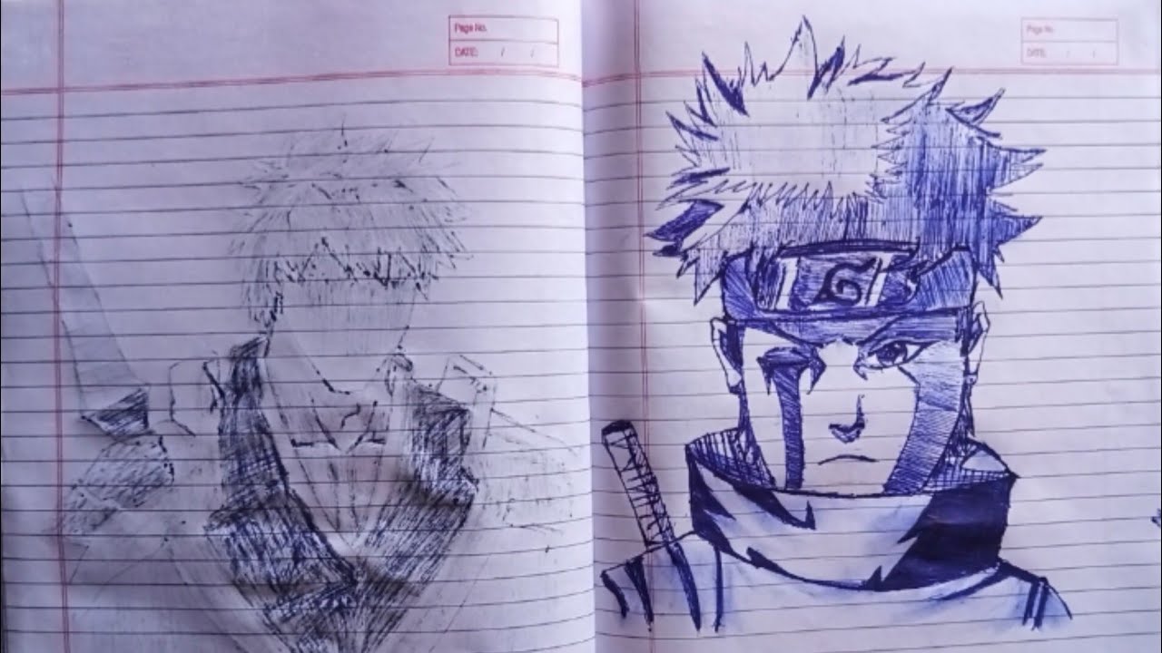 how to draw shisui uchiha by ball pen ll step by step ll full tutorial ...