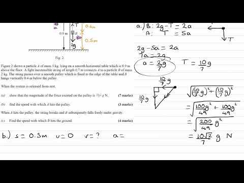 Edexcel A level Maths - Forces and Motion - Exam questions - Q17 (level 3) - YouTube