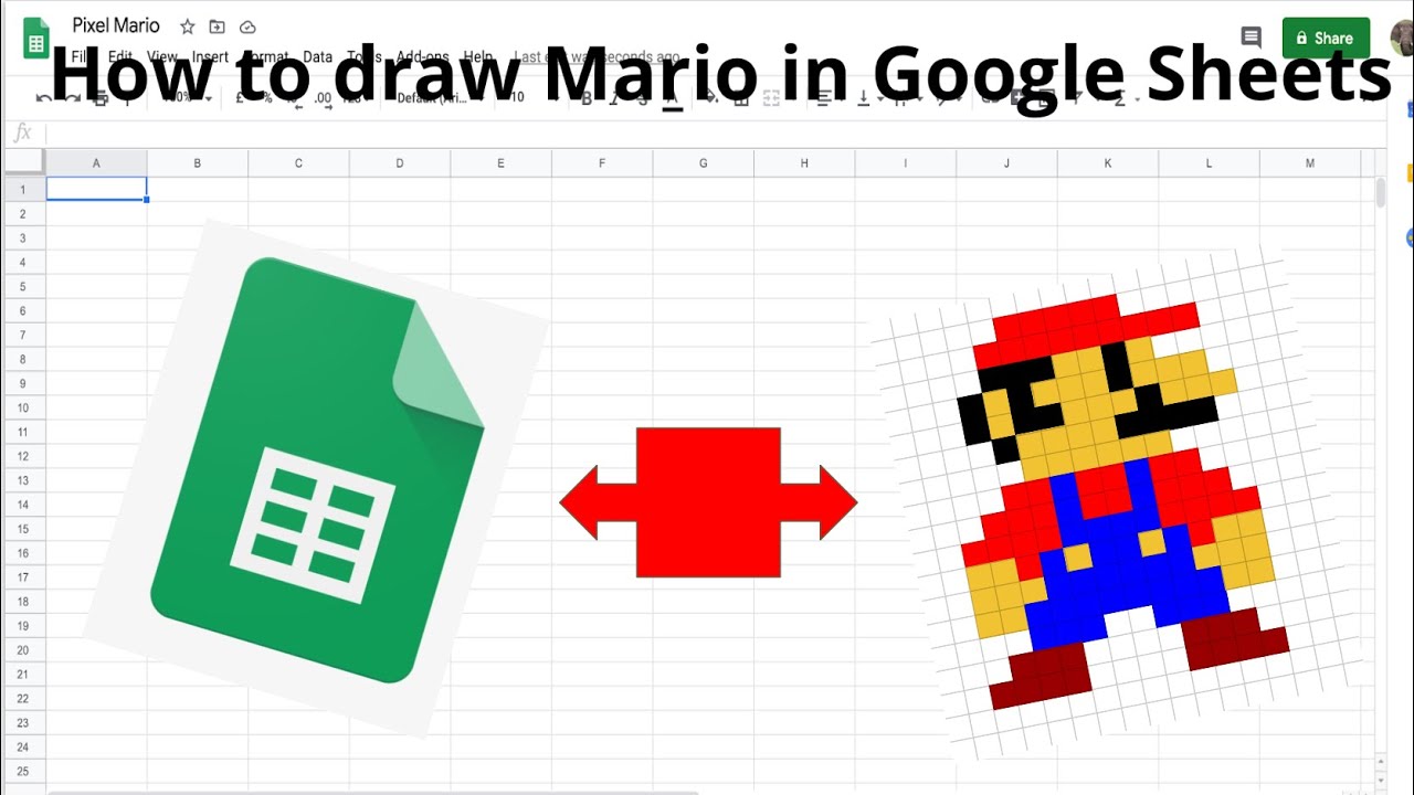 How to draw Mario using Google Sheets - YouTube