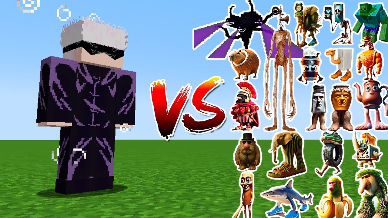 Satoru Gojo vs All Minecraft Bosses | Minecraft Meme Mob Battle - YouTube