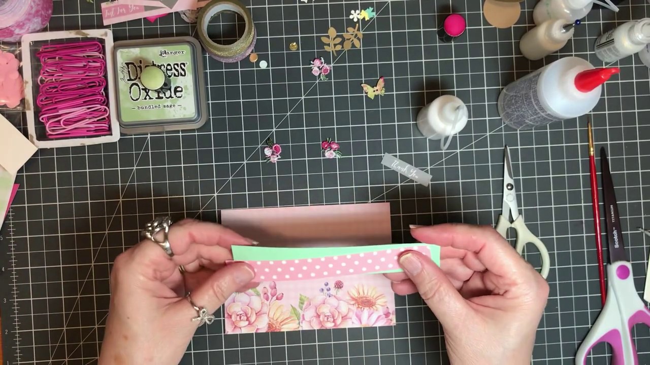 Chat & Craft with Me: Pink & Green Card - YouTube
