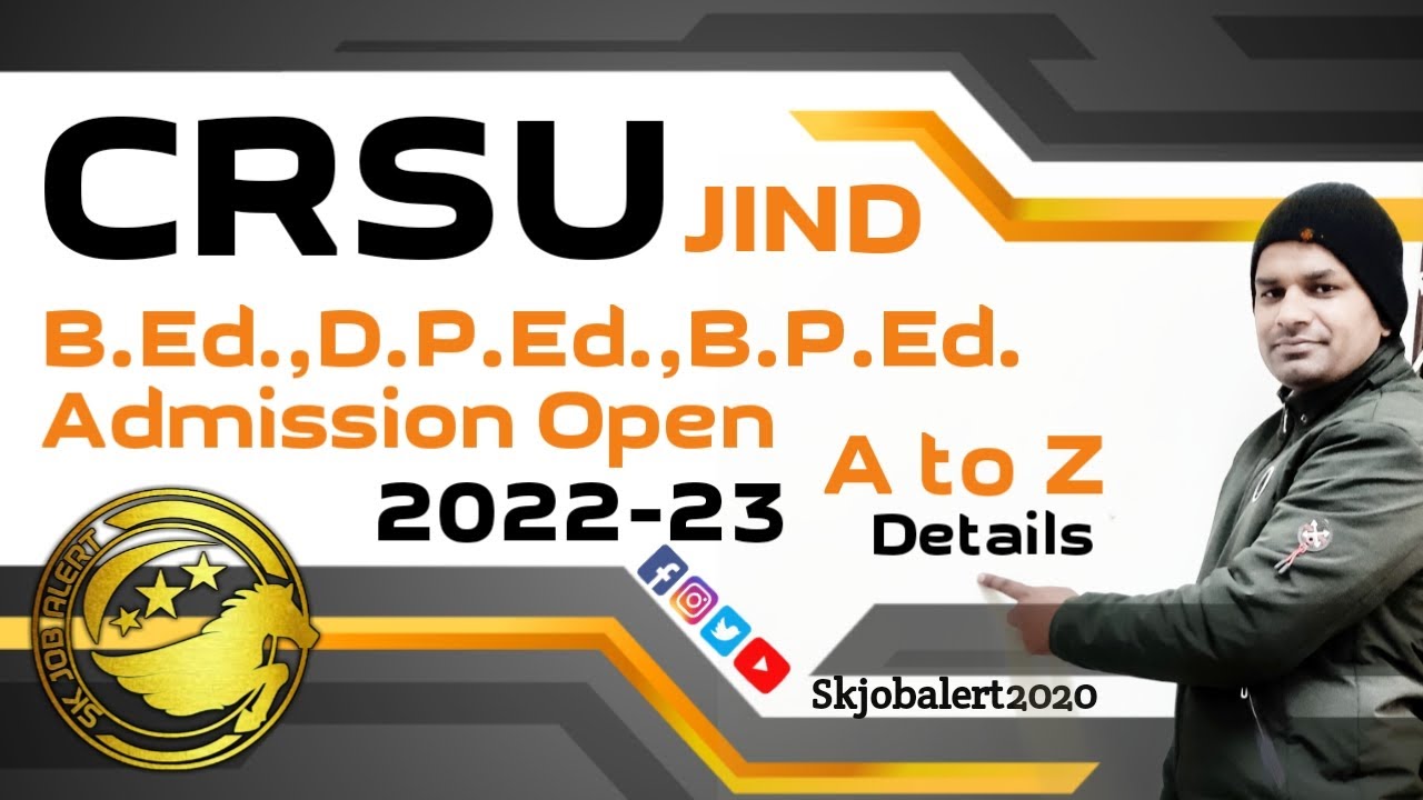 CRSU B.Ed Admission 2022-23 || Chaudhary Ranbir Singh Unversity ...