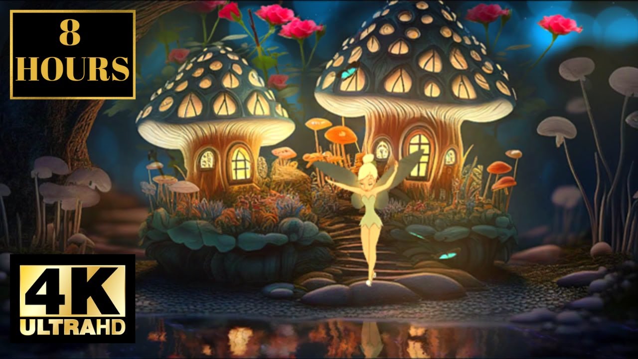Watch Tinker Bell Dancing In The Magic Forest With Mushroom Houses ...