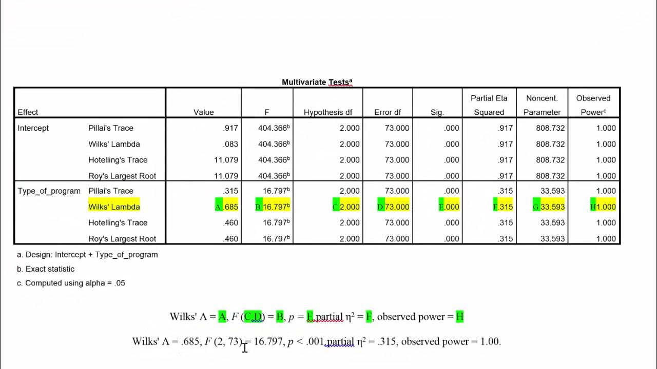 The Doctoral Journey: Part 10 of 12 :Interpret MANOVA SPSS Output: The One-Way MANOVA - YouTube