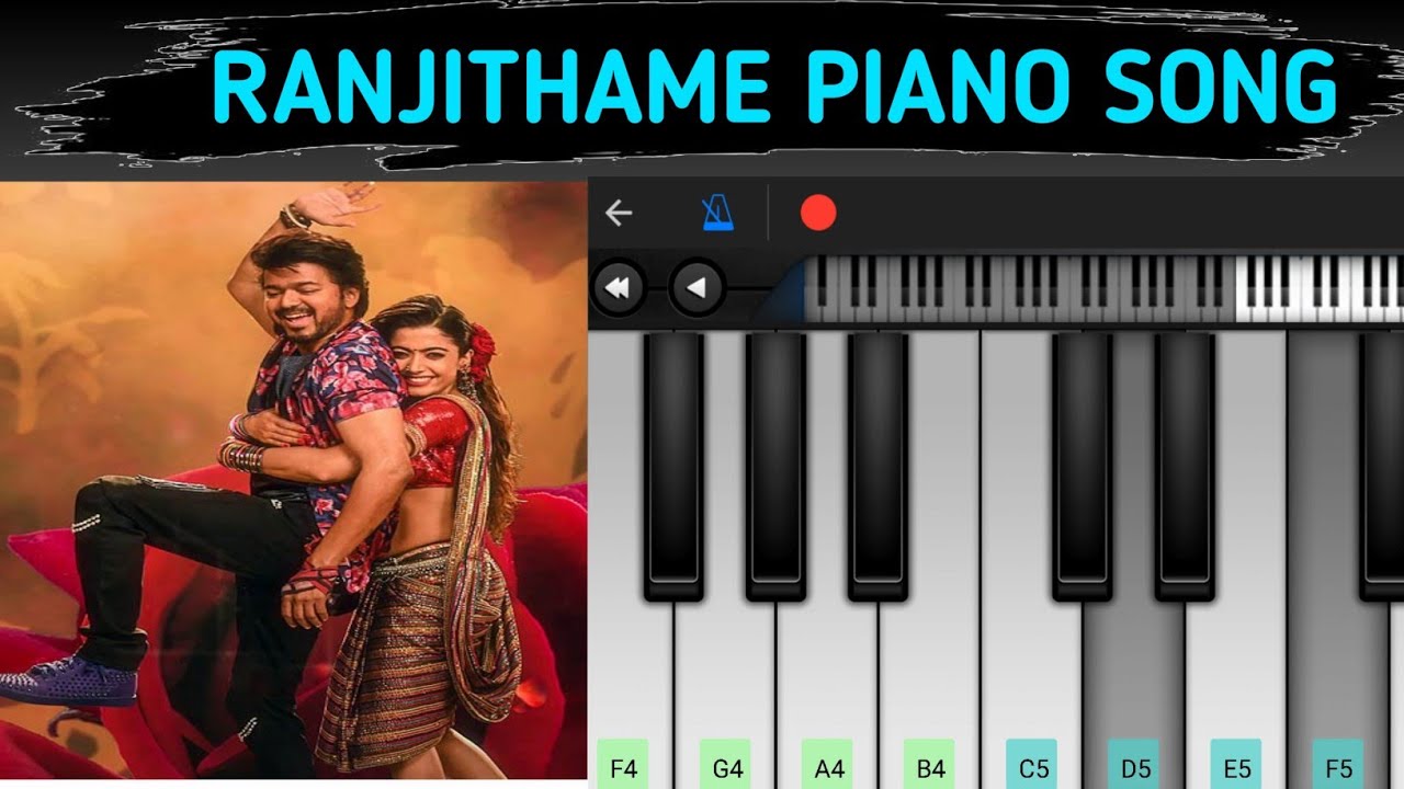 Ranjithame song piano tutorials Varisu movie songs vijaythalapathy ...