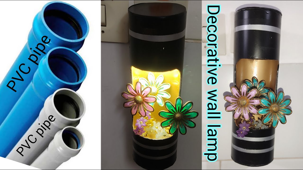 How to make a decorative bedside lamp with PVC: an easy and very cheap ...