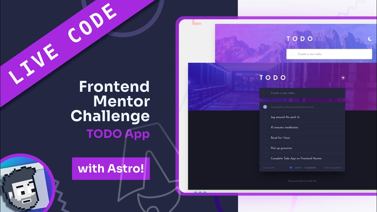 Live Code Frontend Mentor Astro Todo App Youtube