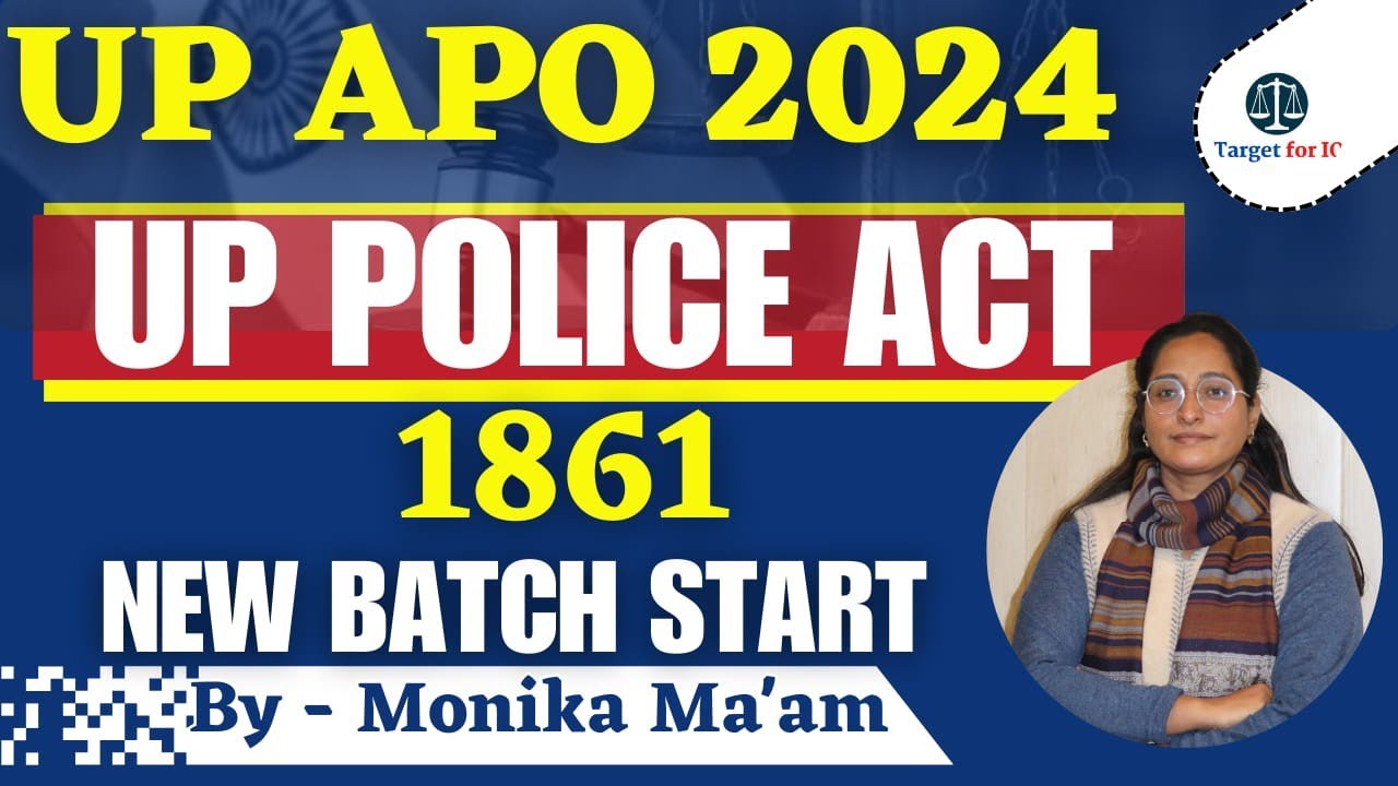UP Police Act 1861 | UP APO 2024 | By Monika Mam | Target fo IQ | # ...