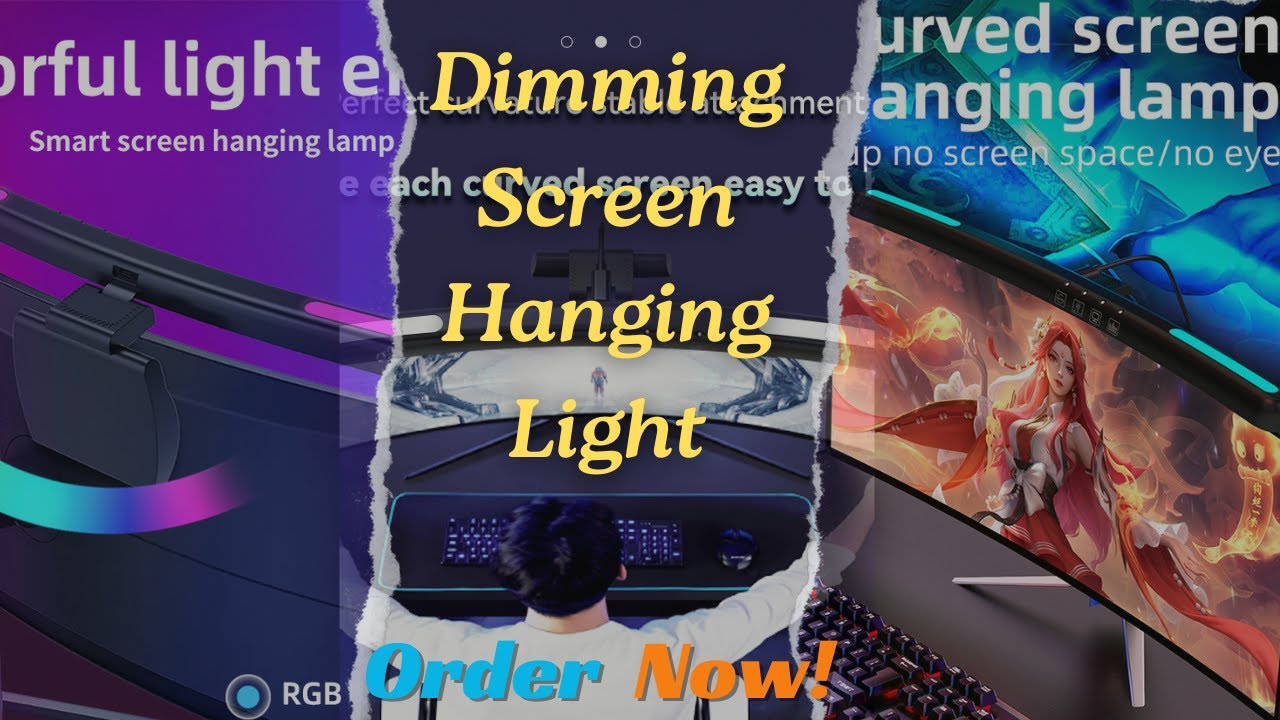 Dimming Screen Hanging Light Computer RGB Background - YouTube
