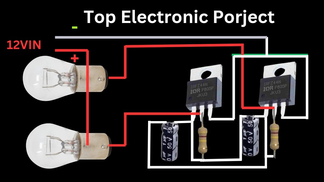 Top Electronic Project Using MOSFET||How to Make 12 volt Chasser ...