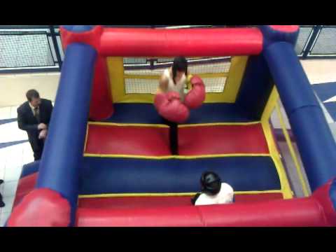 silly inflatable boxing ring at homecoming #2 - YouTube