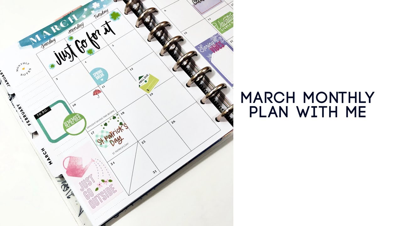 March Monthly Plan With Me - YouTube