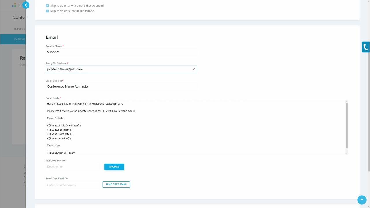 How to Create & Send Event Reminders in Eventleaf - YouTube