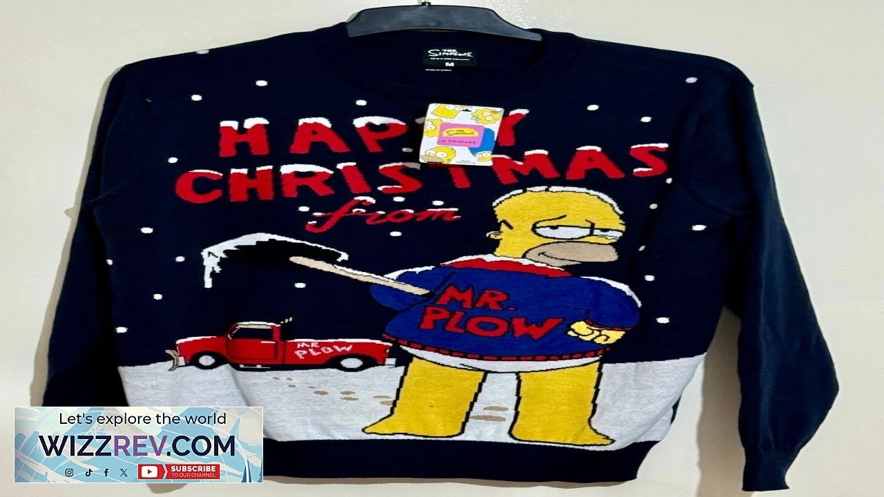 Mens Christmas Jumper Size MEDIUM Homer Simpson Mr Plow The Simpsons ...