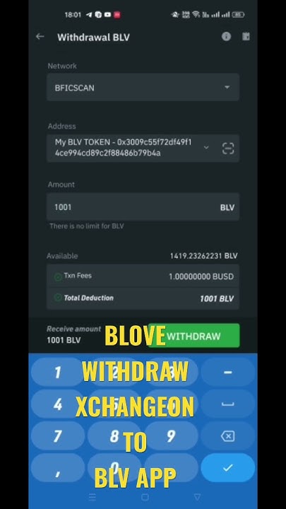 How to withdrawal Blove token to BLv APP #SHORT#XCHANGEON#bfic - YouTube